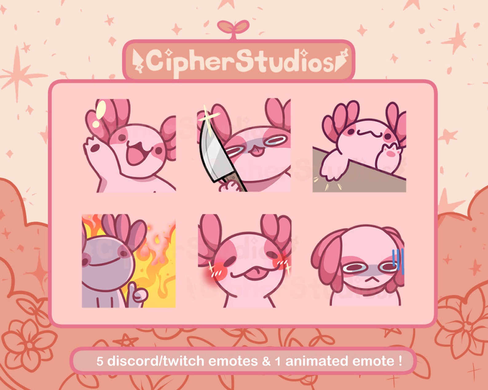 Axolotl Animated Emote for Discord or Twitch Emotes pack of - Etsy