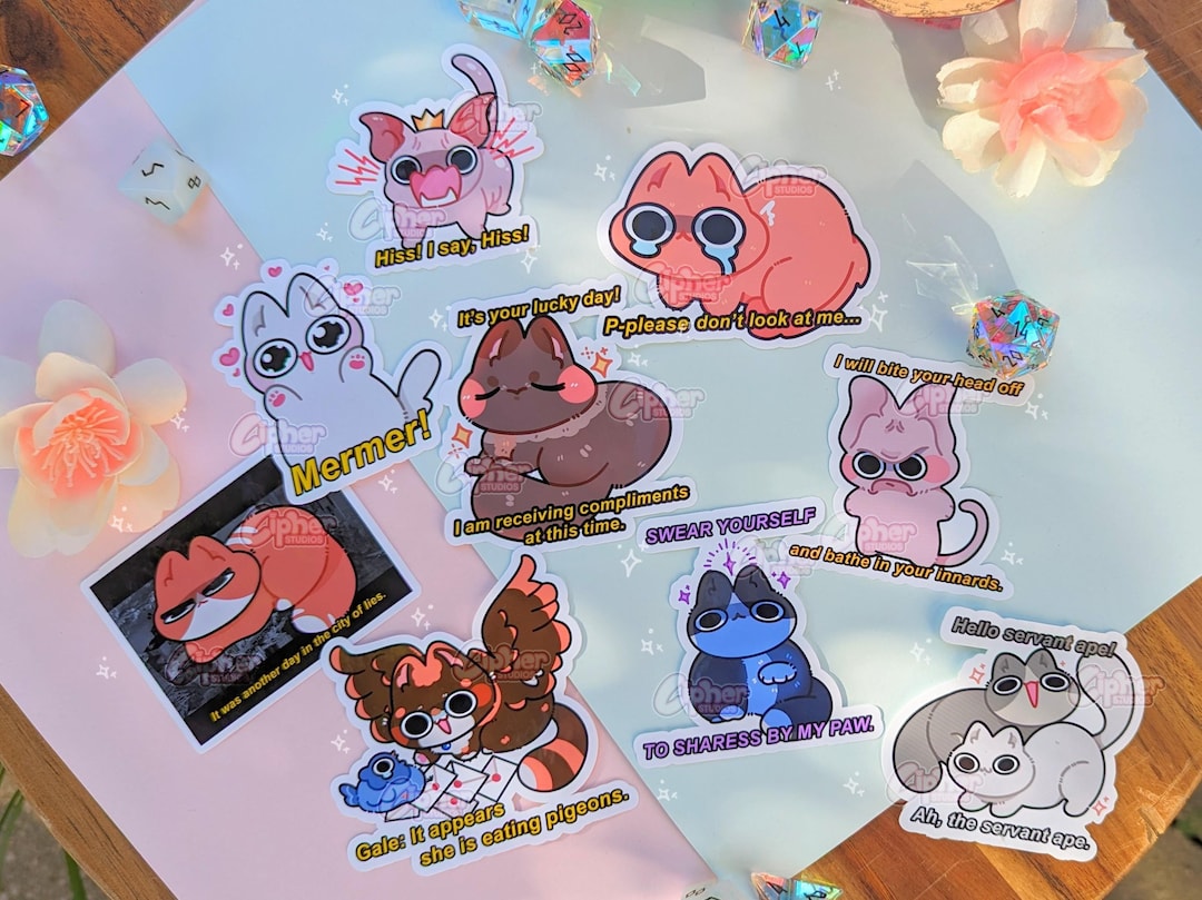 Cats of BG3 Inspired Stickers! [baldur's Gate 3] - Etsy