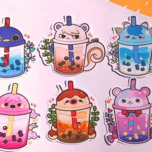 Animal Crossing Villager Boba Tea Stickers - Etsy