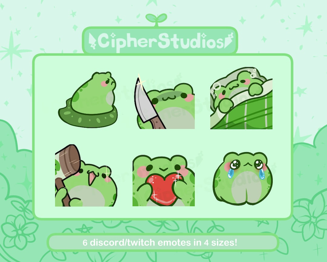 Froggie Discord or Twitch Emotes & Stickers (pack of 6!) [instant ...