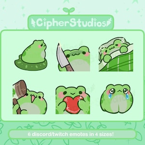 Froggie Discord or Twitch Emotes & Stickers (pack of 6!) [instant ...