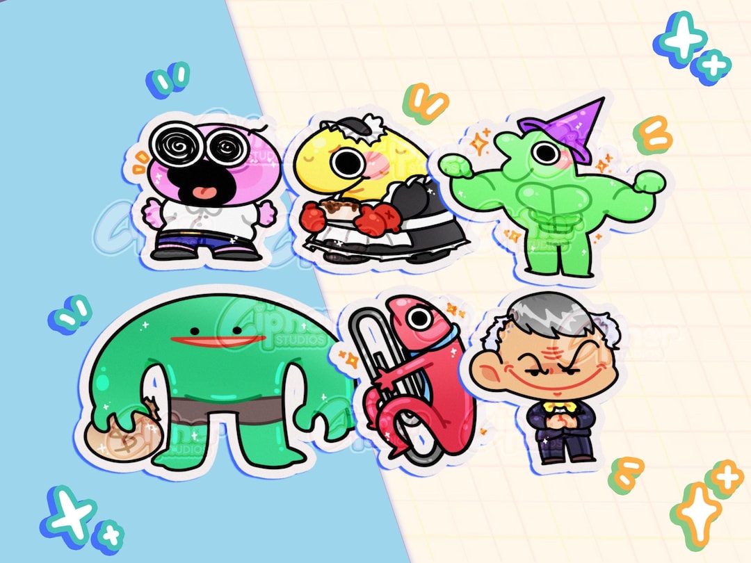 Smiling Friends Inspired Stickers [ft. Pim, Charlie, Glep, Mr. Boss, Mr ...