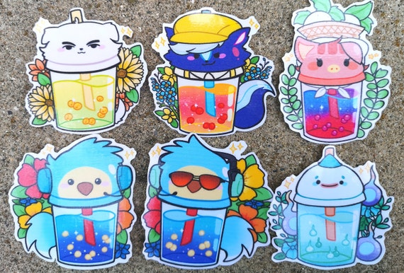 Animal Crossing NPC Boba Tea Stickers Set 2 | Etsy