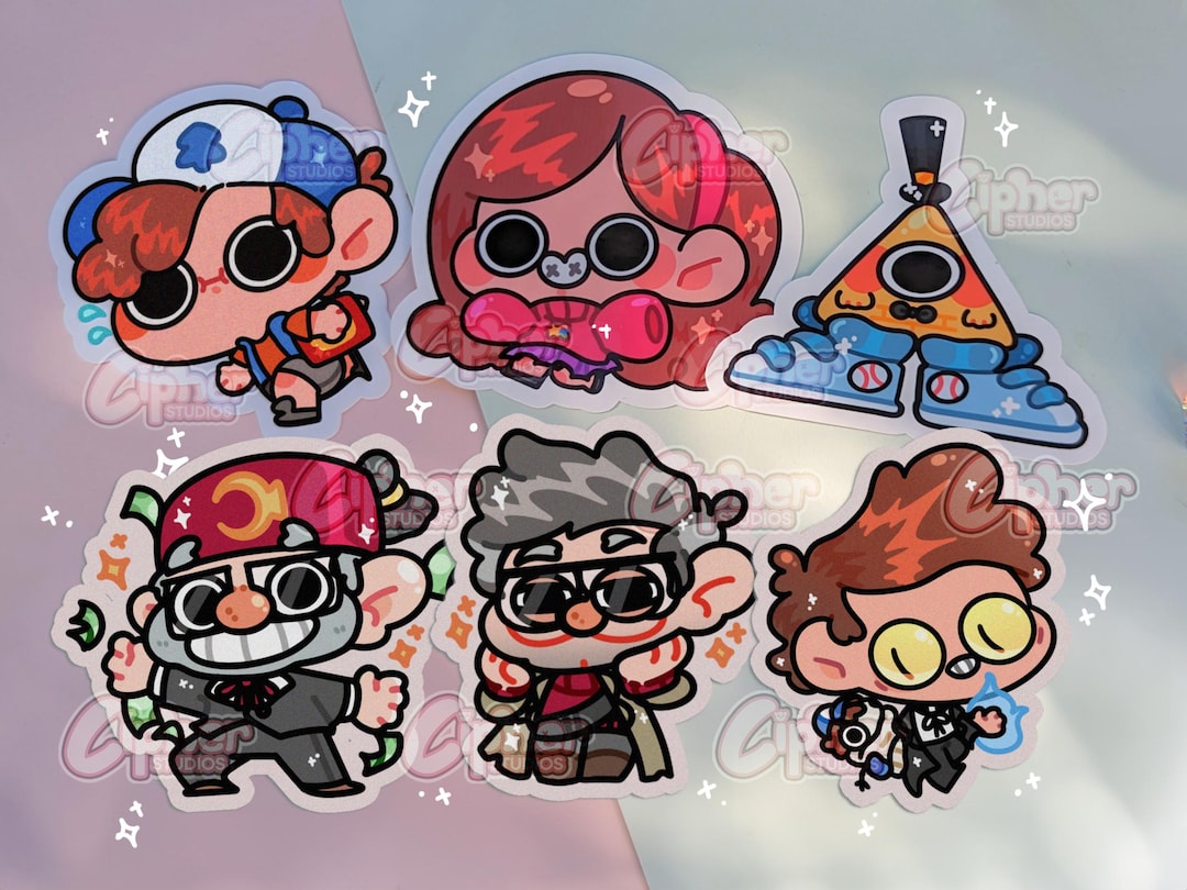 Gravity Falls Inspired Stickers [ft. Dipper, Mabel, Baby Bill, Bipper ...