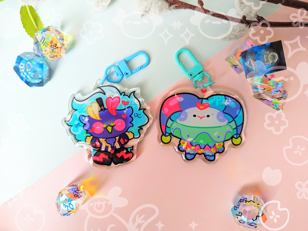 Helluva Boss Inspired Keychain | 2.3" Charms Ft. Ozzy & Fizzarolli ...