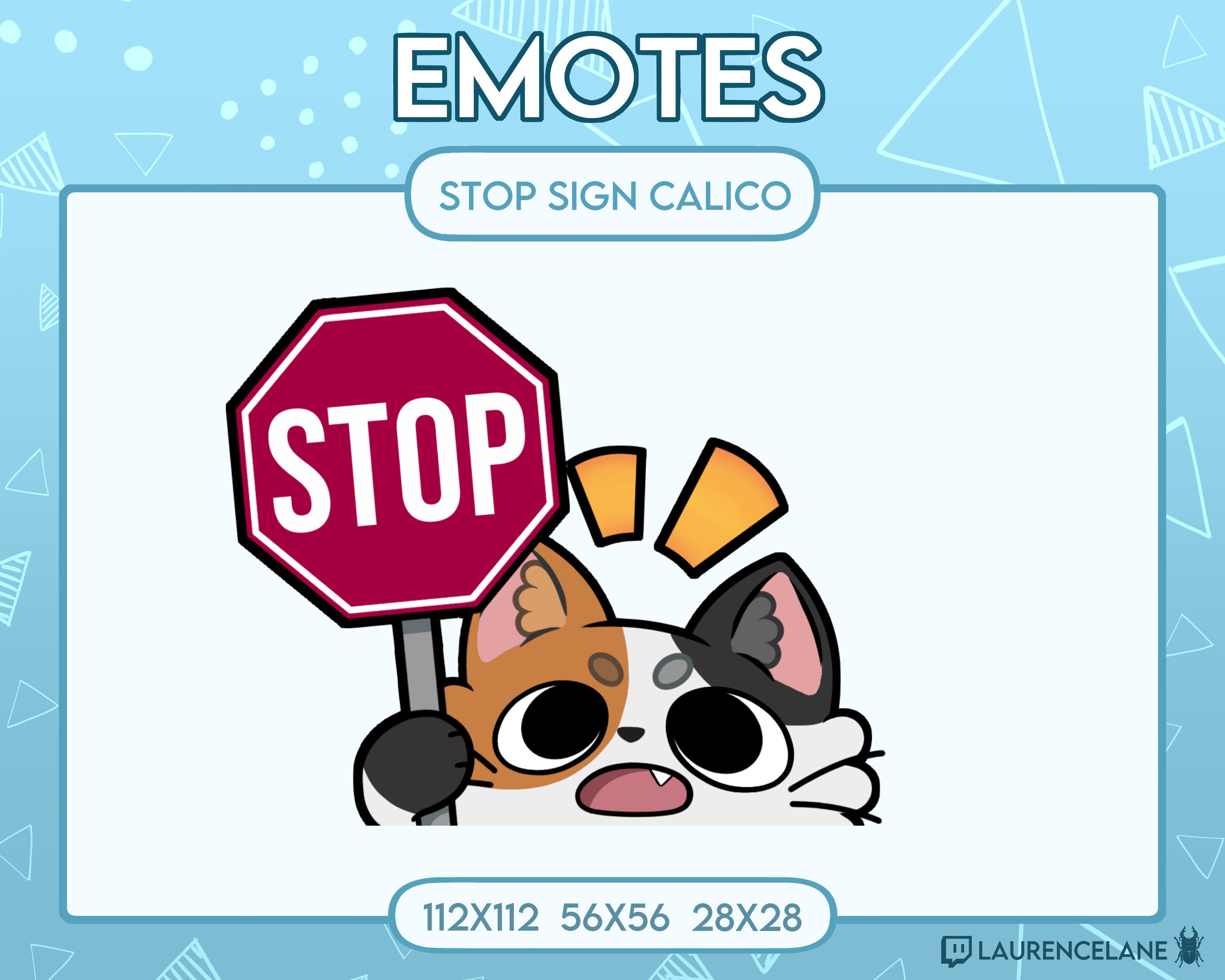 Stop Sign Calico Twitch L Discord Emote - Etsy