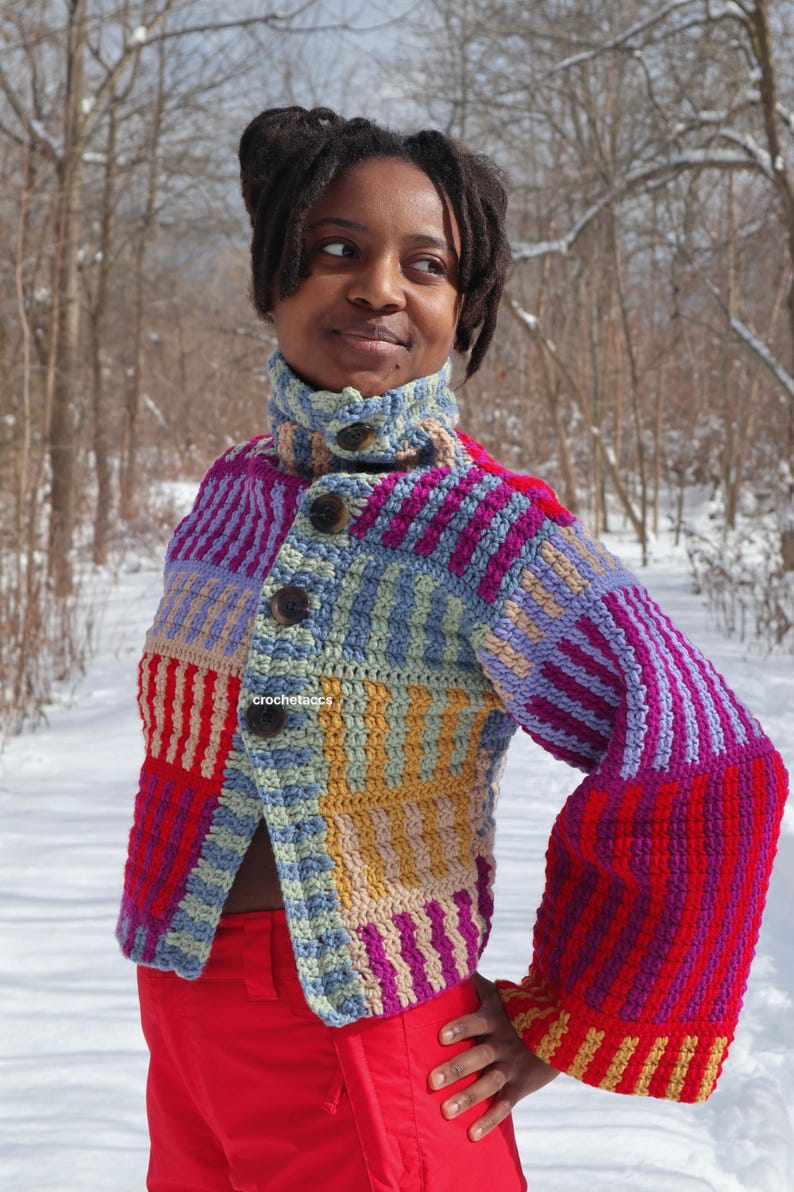 Colourful Roots Cardigan Visual Non-traditional Patttern *intermediate ...