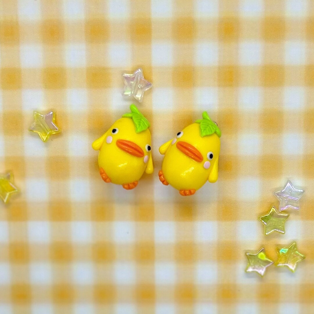 Duck Clay Keychain With Leaf Detail - Etsy