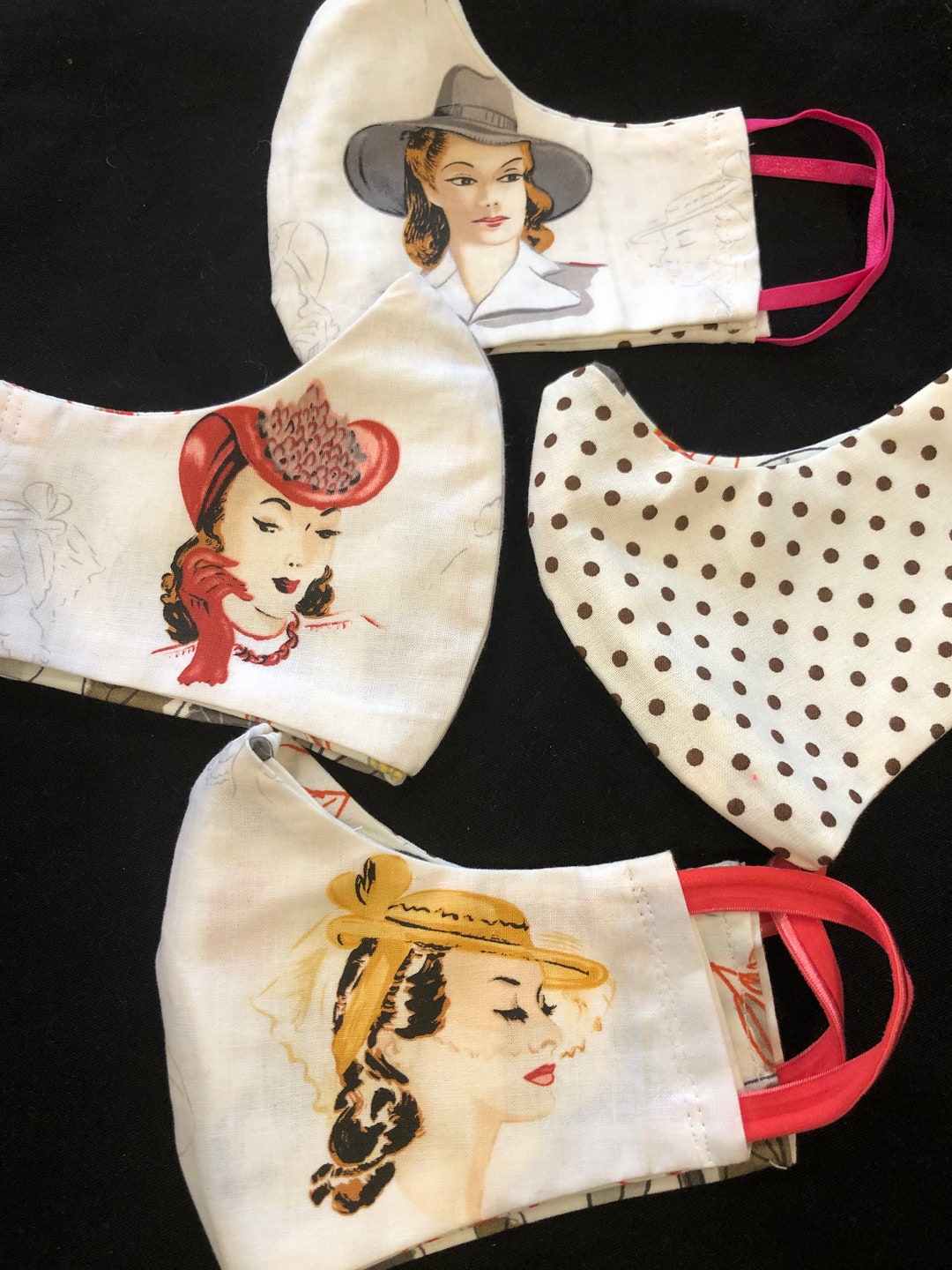 Retro Pin up Girl / Rockabilly Face Mask Reversible With Filter Pocket ...