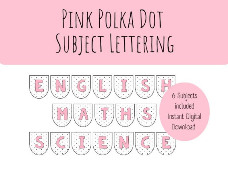 PINK Polka Dot Bulletin Board Letters | Display Lettering | Modern ...