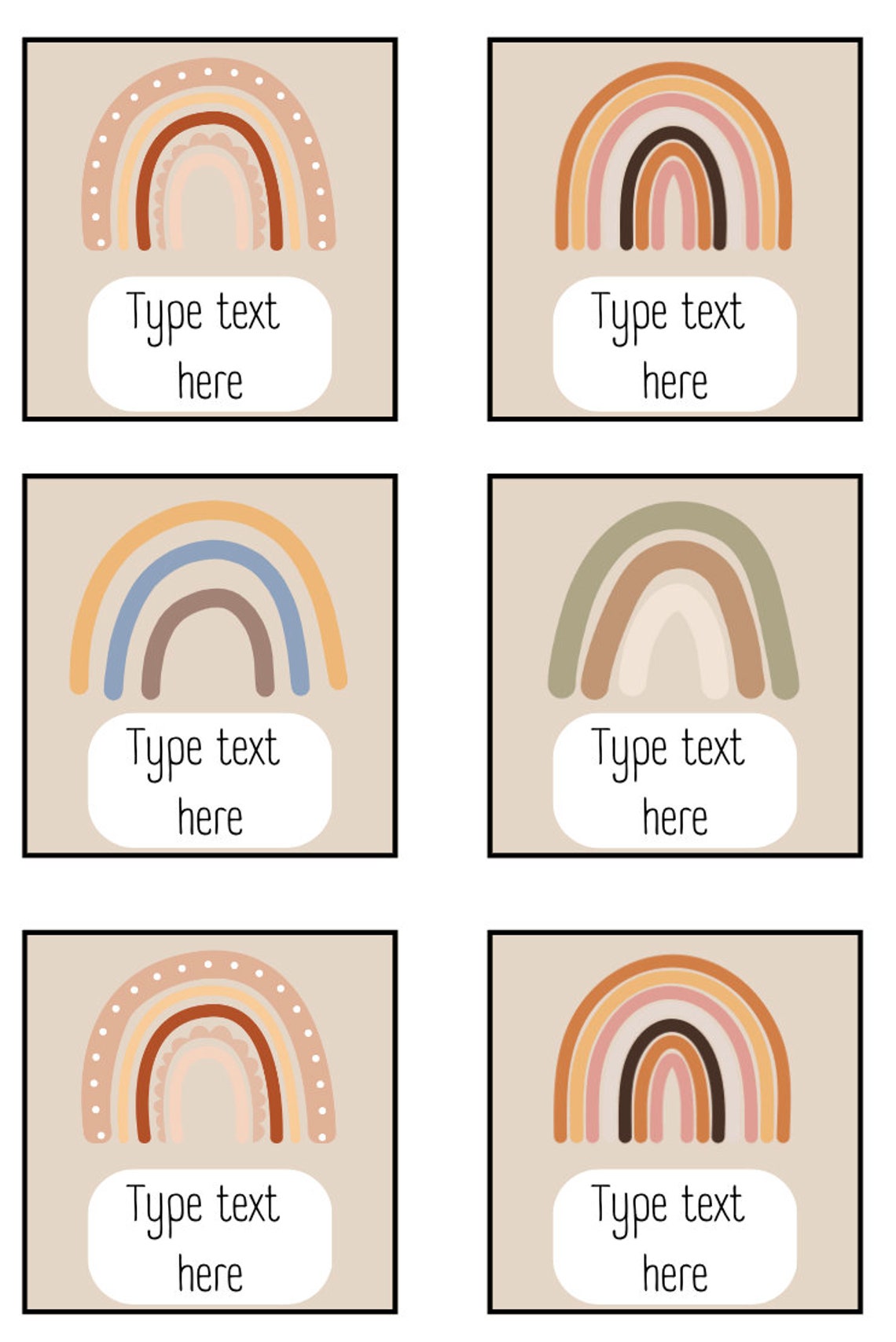 BOHO RAINBOW Editable Labels | Student Labels | Boho Classroom | Modern ...