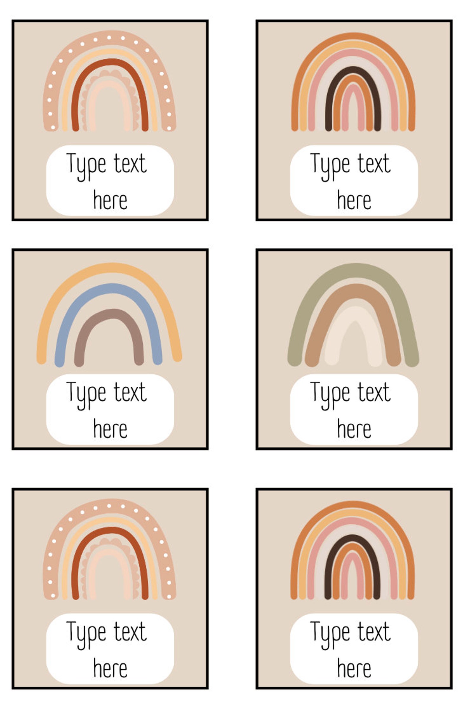 BOHO RAINBOW Editable Labels | Student Labels | Boho Classroom | Modern ...