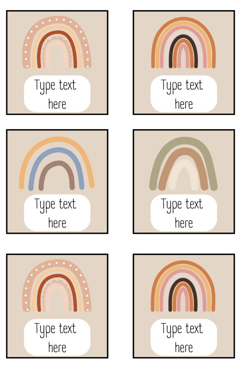 BOHO RAINBOW Editable Labels | Student Labels | Boho Classroom | Modern ...