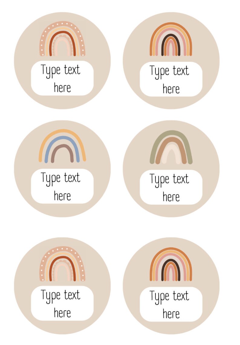 BOHO RAINBOW Editable Labels | Student Labels | Boho Classroom | Modern ...