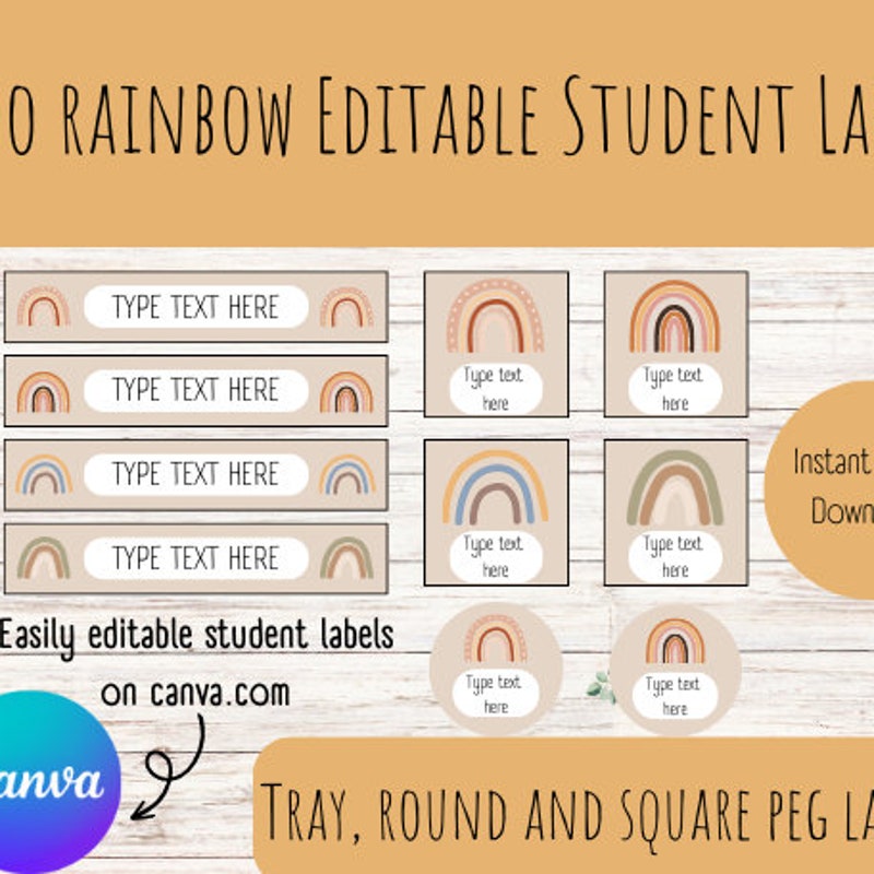 Boho Rainbow Classroom - Etsy