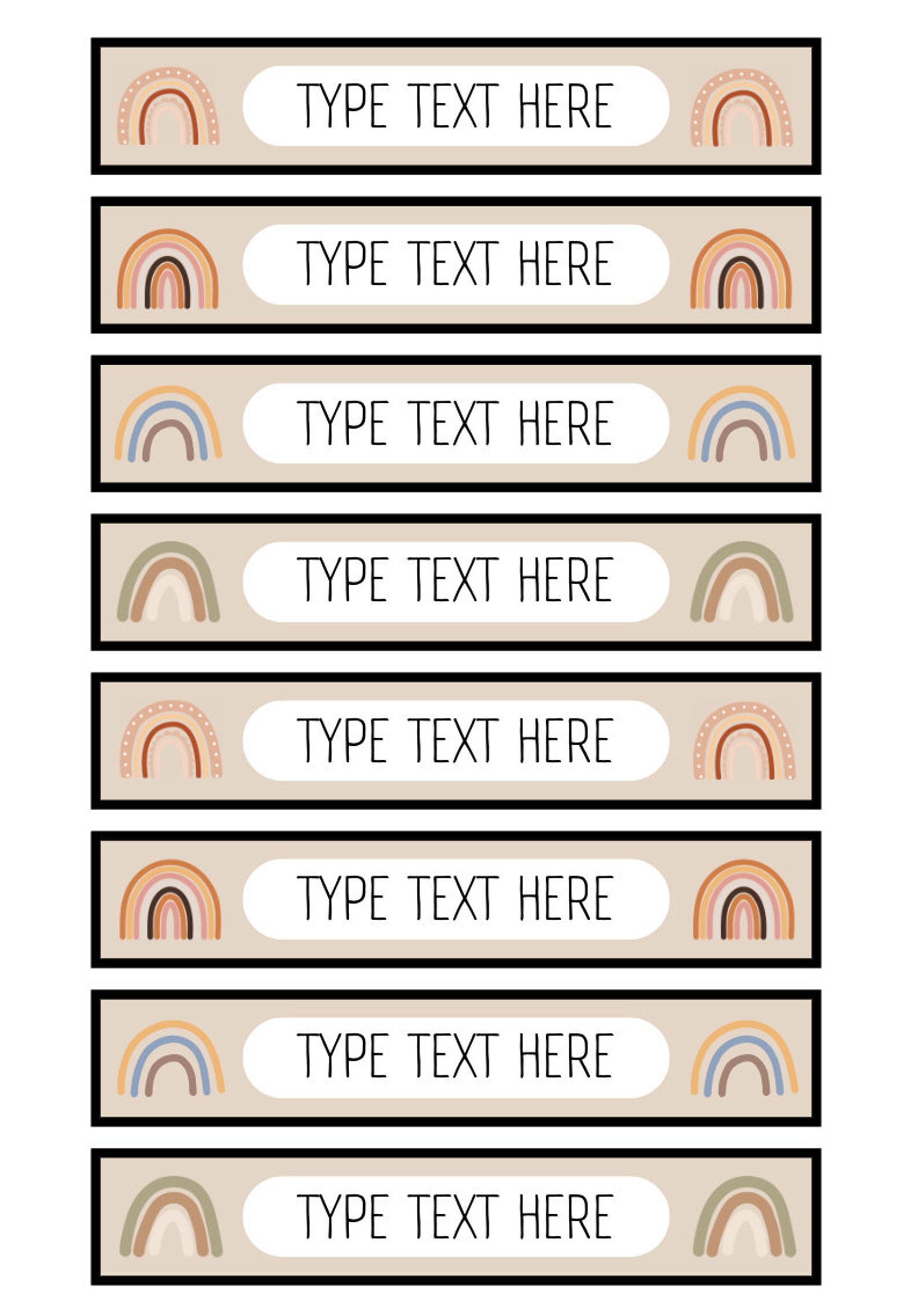 BOHO RAINBOW Editable Labels | Student Labels | Boho Classroom | Modern ...