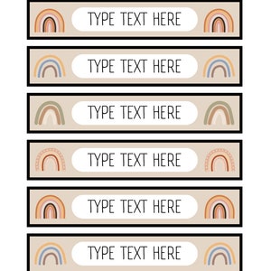 BOHO RAINBOW Editable Labels | Student Labels | Boho Classroom | Modern ...