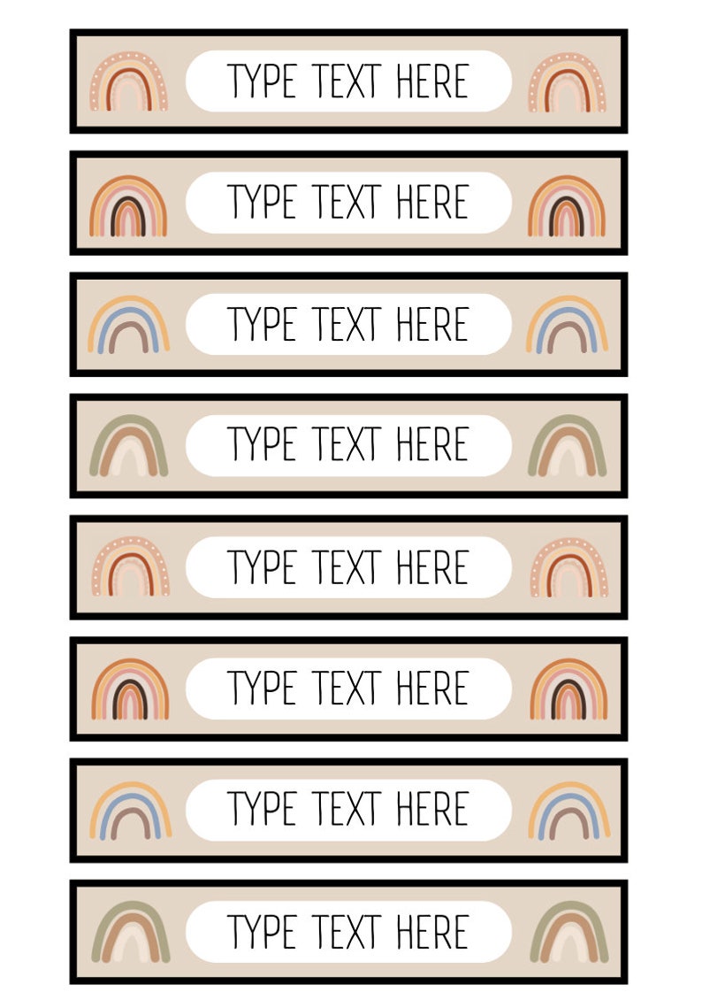 BOHO RAINBOW Editable Labels | Student Labels | Boho Classroom | Modern ...