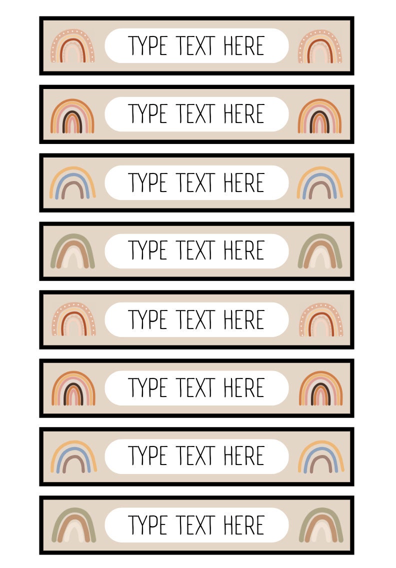 BOHO RAINBOW Editable Labels | Student Labels | Boho Classroom | Modern ...