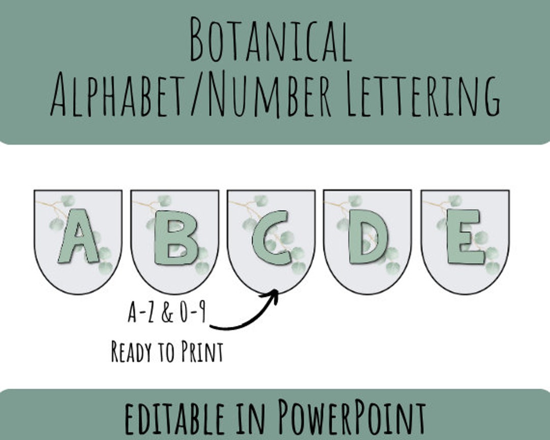 BOTANICAL Alphabet Lettering for Bulletin Boards | Modern Classroom ...