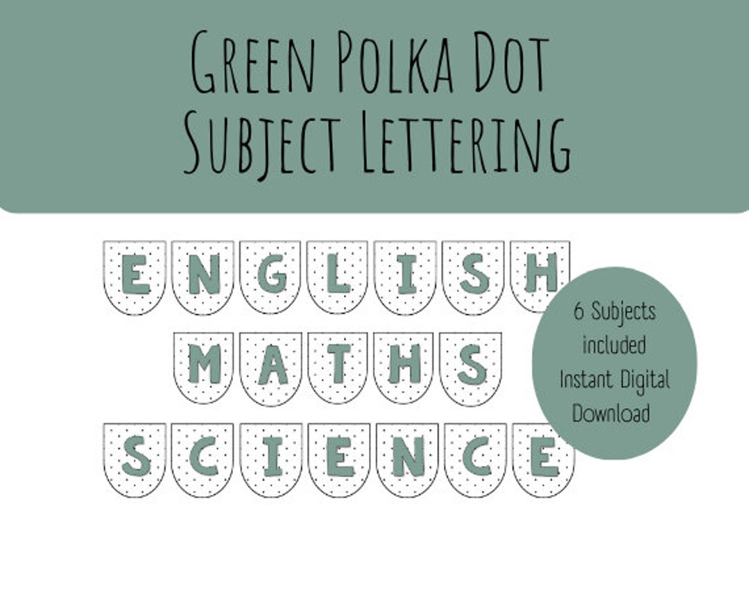 GREEN Polka Dot Bulletin Board Letters | Display Lettering | Modern ...