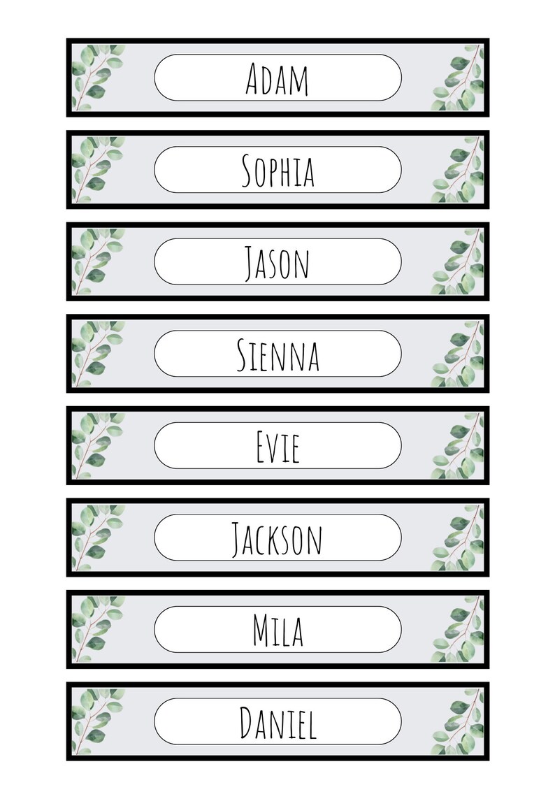 BOTANICAL Editable Labels | Student Labels | Boho Classroom | Modern ...