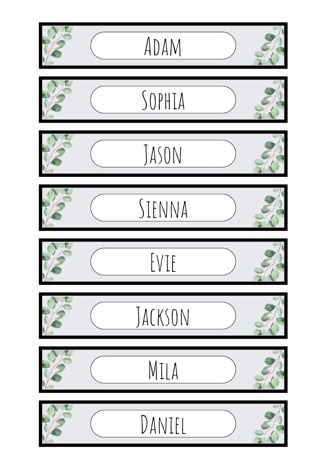 BOTANICAL Editable Labels | Student Labels | Boho Classroom | Modern ...