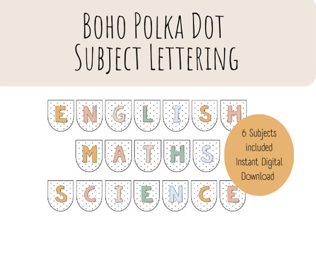 BOHO Polka Dot Bulletin Board Letters | Display Lettering | Modern ...