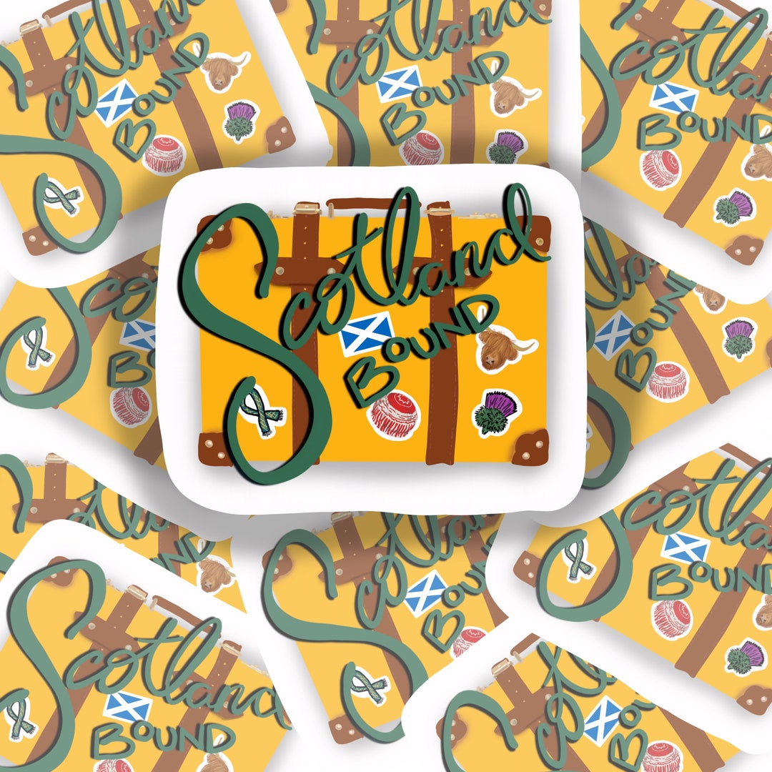 Scotland travel Suitcase Collection Sticker 3 - Etsy