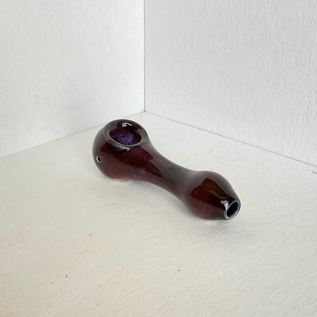 Dark Purple Ceramic Smoking Pipe, Modern Handmade Ceramic Pipe - Etsy