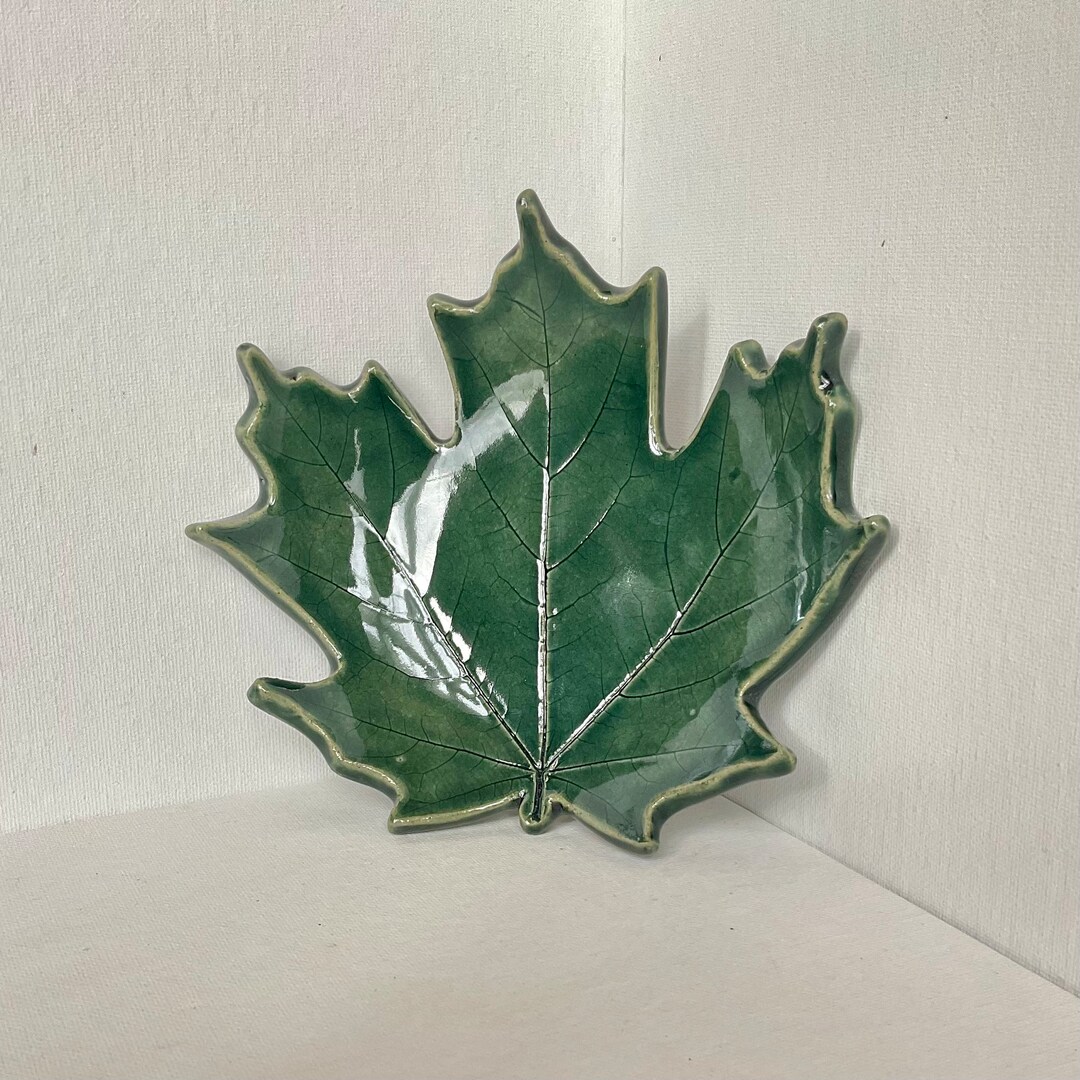 Maple Leaf Pottery Spoon Rest, Ceramic Spoon Rest, Handmade Spoon Rest ...