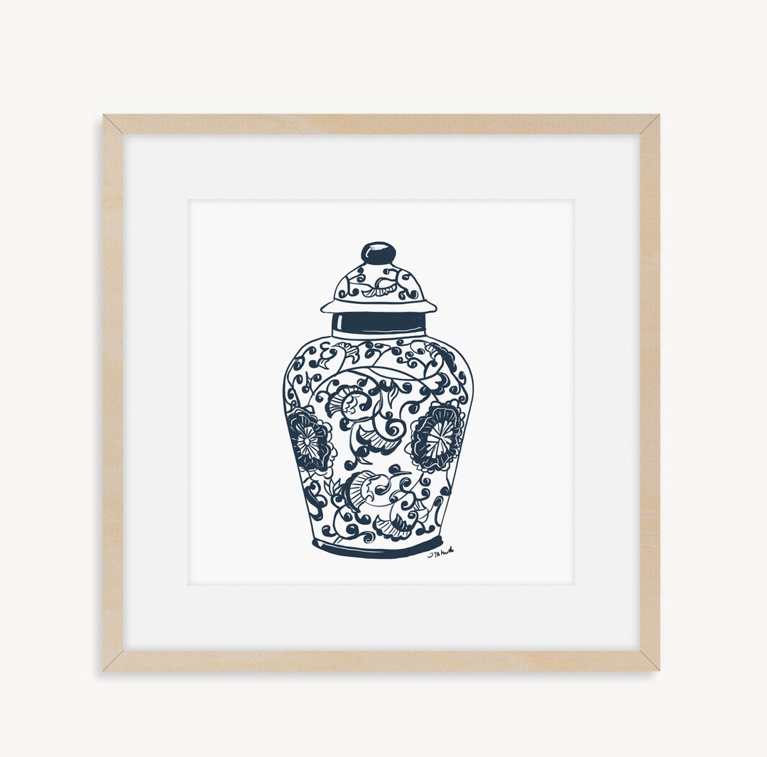 Ginger Jar Print Chinese Ginger Jar Ginger Jar Wall Art Ginger Jar Vase ...