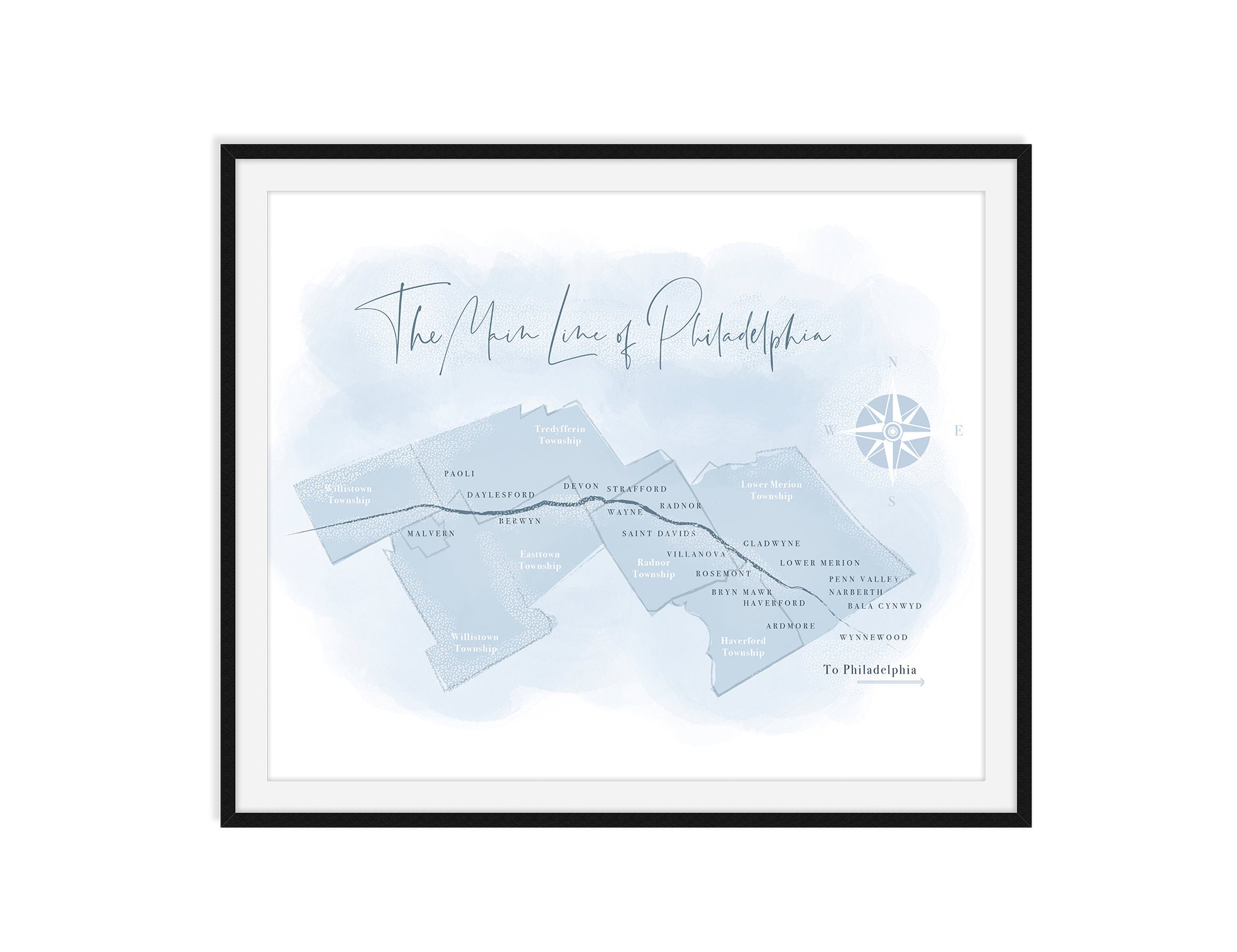 Main Line Philadelphia Map Print Main Line Wall Decor Main - Etsy Main Line Philadelphia Map Print Main Line Wall Decor Main - Etsy