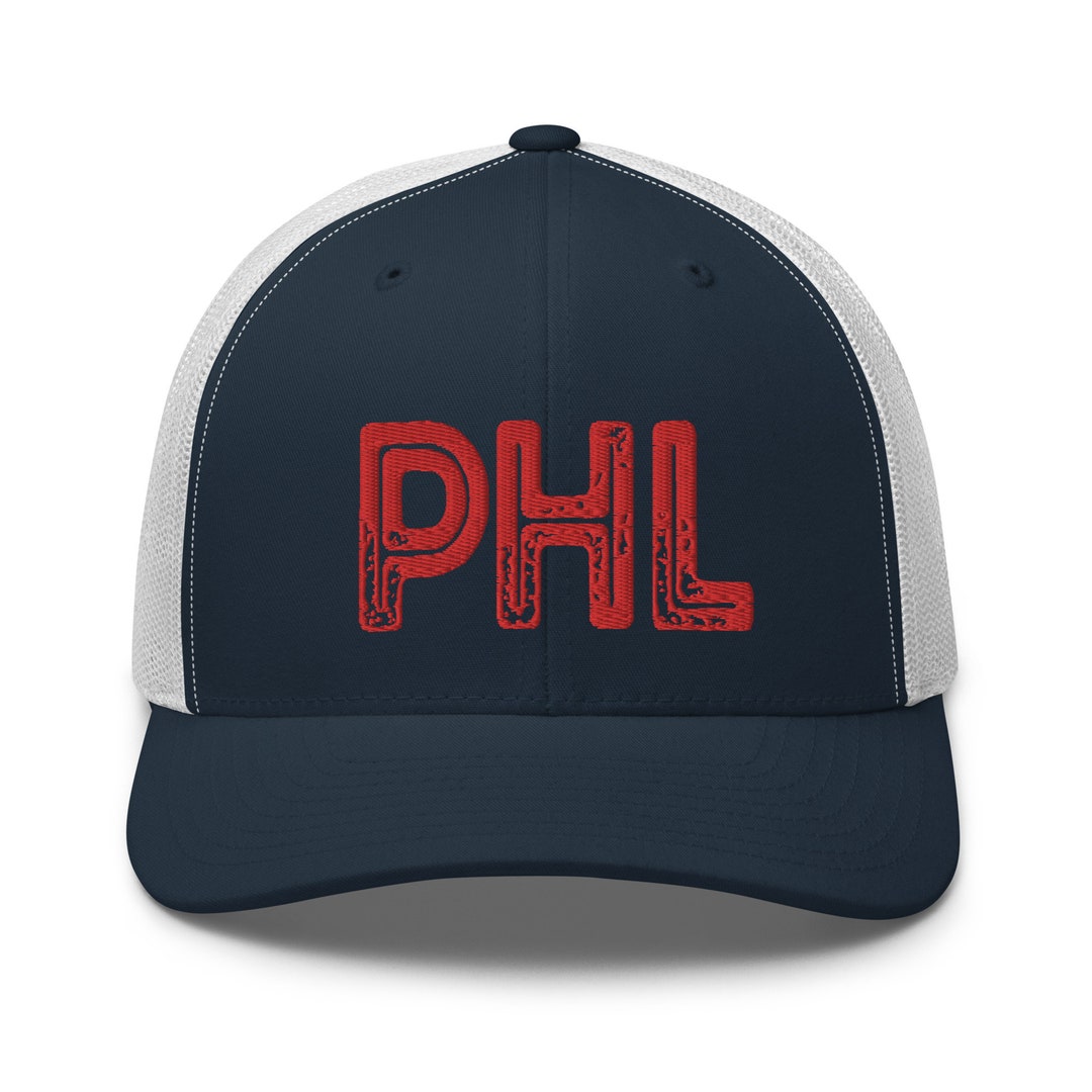 PHL Philadelphia Navy Blue Trucker Hat With Red Embroidery Local Gift ...