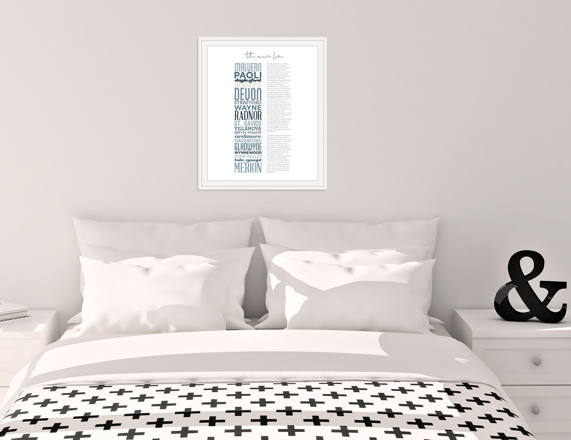 Main Line PA Towns Print Main Line Philadelphia Artwork | Etsy