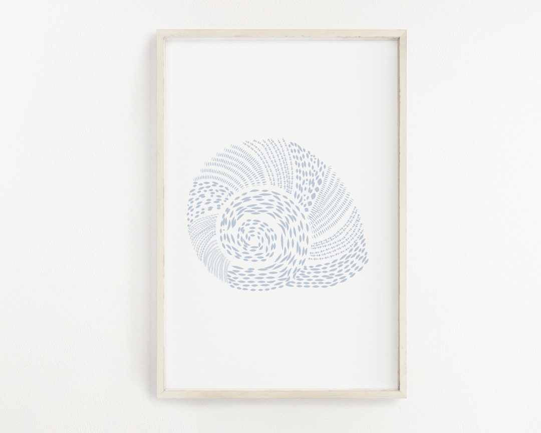 Baby Blue Shell Print Shell Art Ocean Print Shell Print Seashell ...