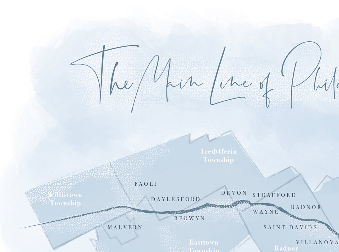 Main Line Philadelphia Map Print Main Line Wall Decor Main - Etsy Main Line Philadelphia Map Print Main Line Wall Decor Main - Etsy