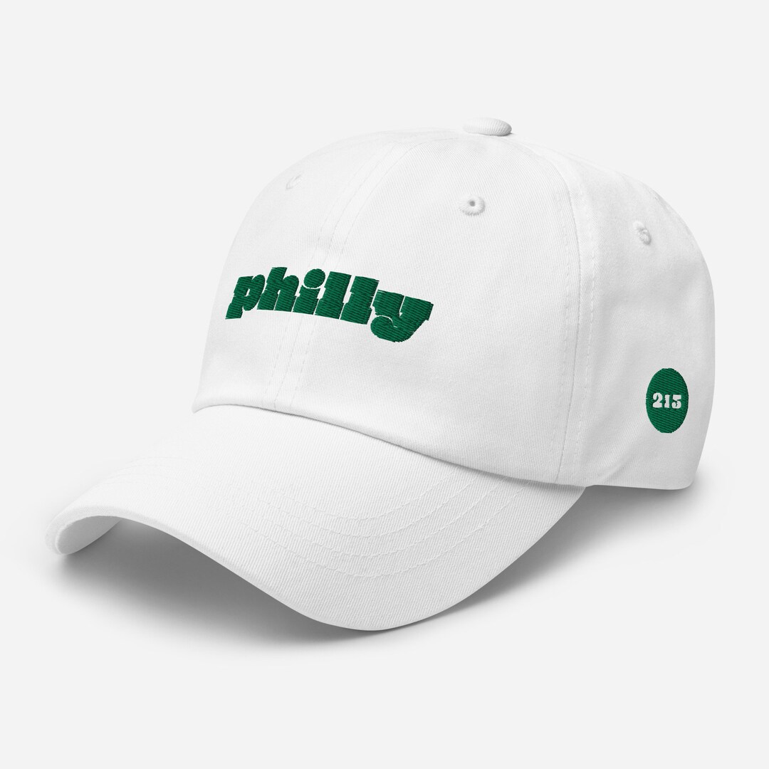 Philly Embroidered Hat, 215 Philadelphia White Dad Hat, Philly Baseball ...