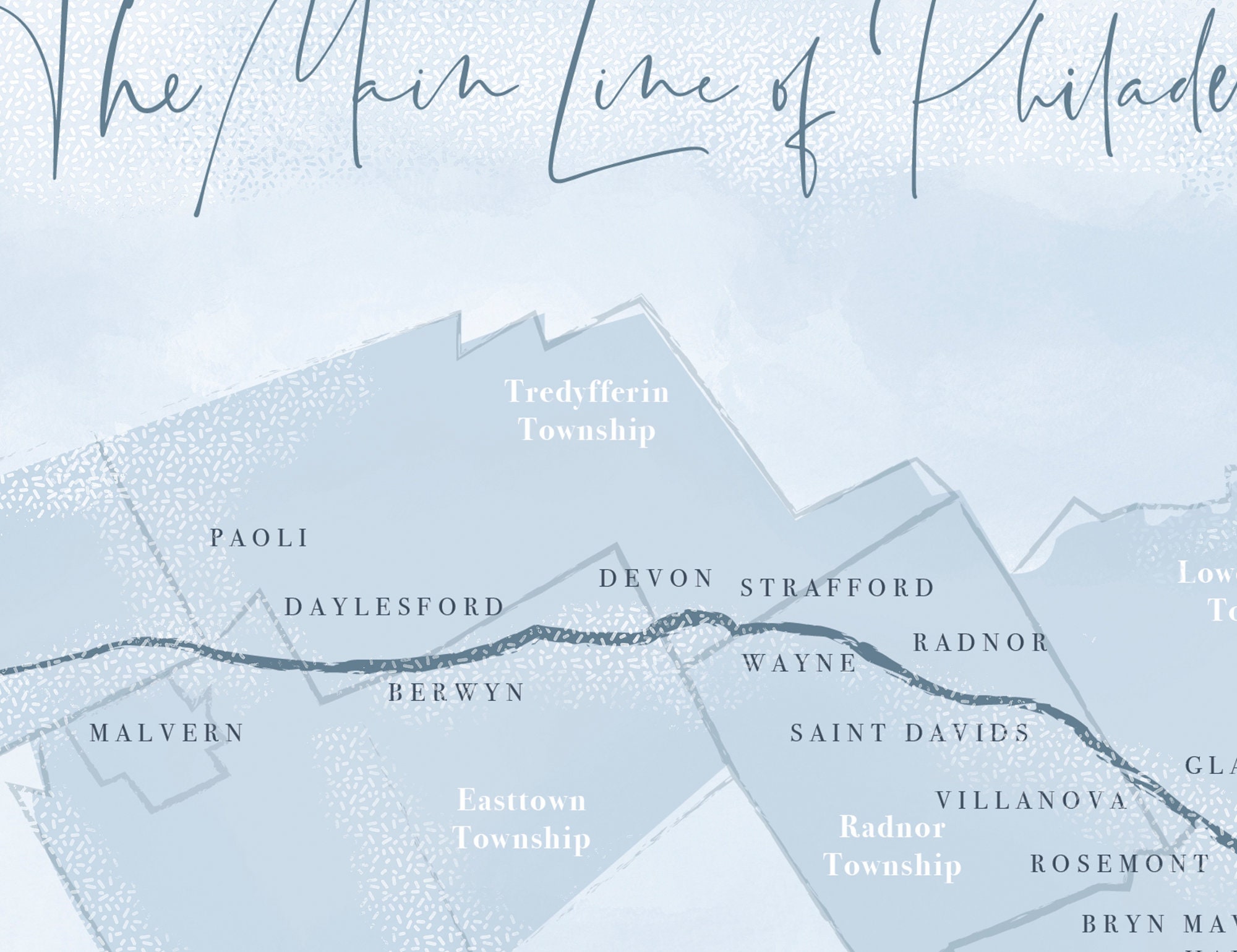 Main Line Philadelphia Map Print Main Line Wall Decor Main - Etsy Main Line Philadelphia Map Print Main Line Wall Decor Main - Etsy