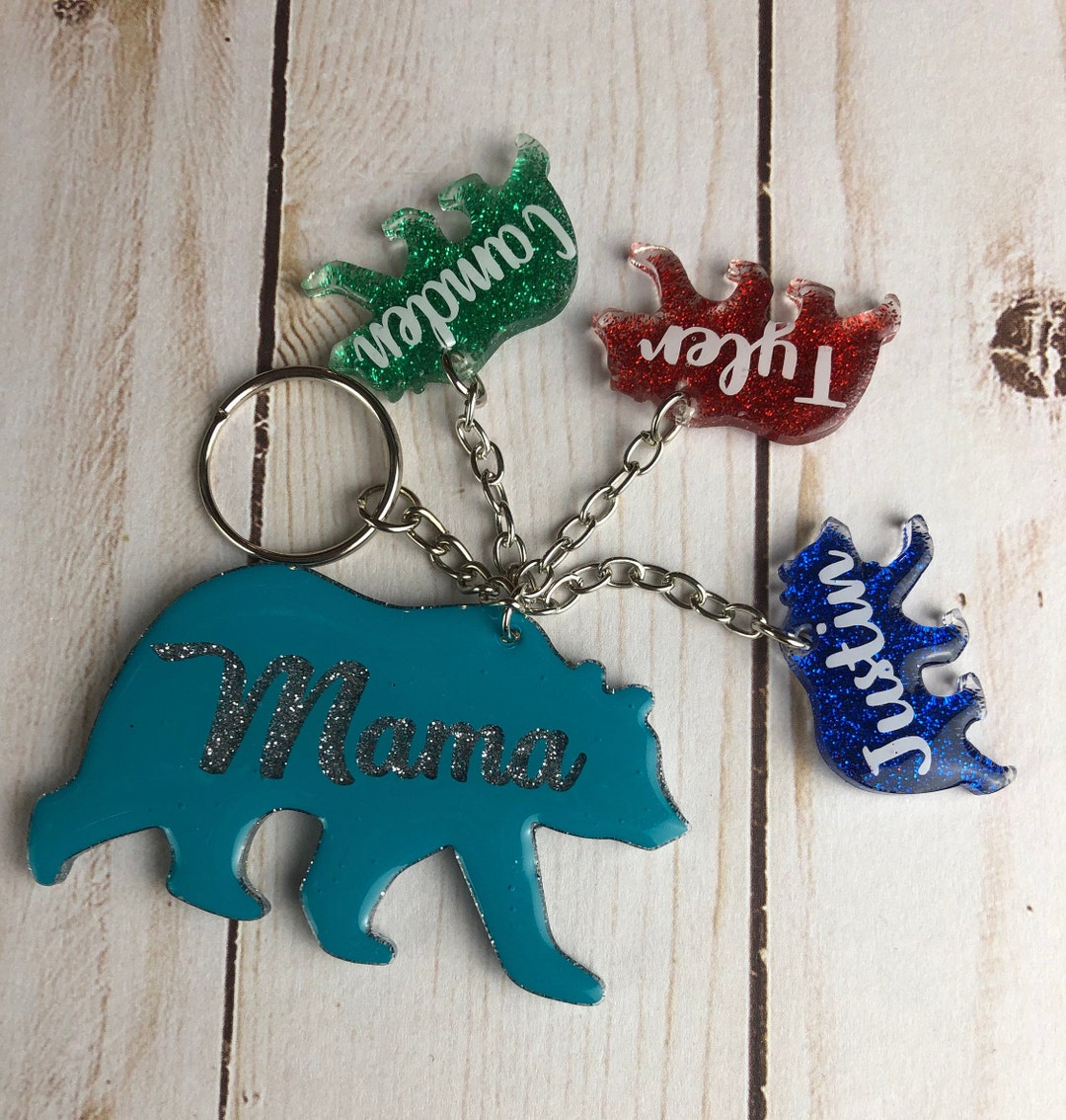 Mama Bear/baby Bear Keychain - Etsy