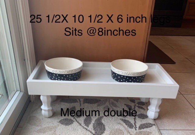 Medium Standard or Double Custom Made Pet Feeding Tables. Elevated Cat ...