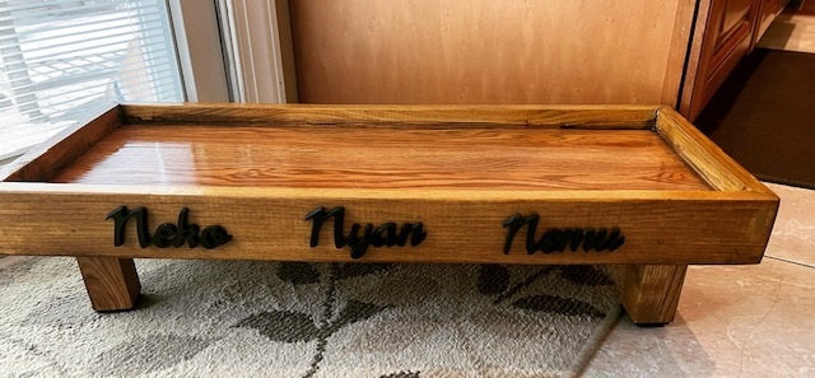 Large Standard or Double Custom Made Pet Feeding Tables, Elevated Cat ...