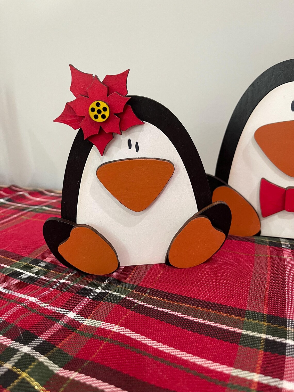 Penguin Family Shelf Sitter, Farmhouse Winter Decor, Rustic Winter ...