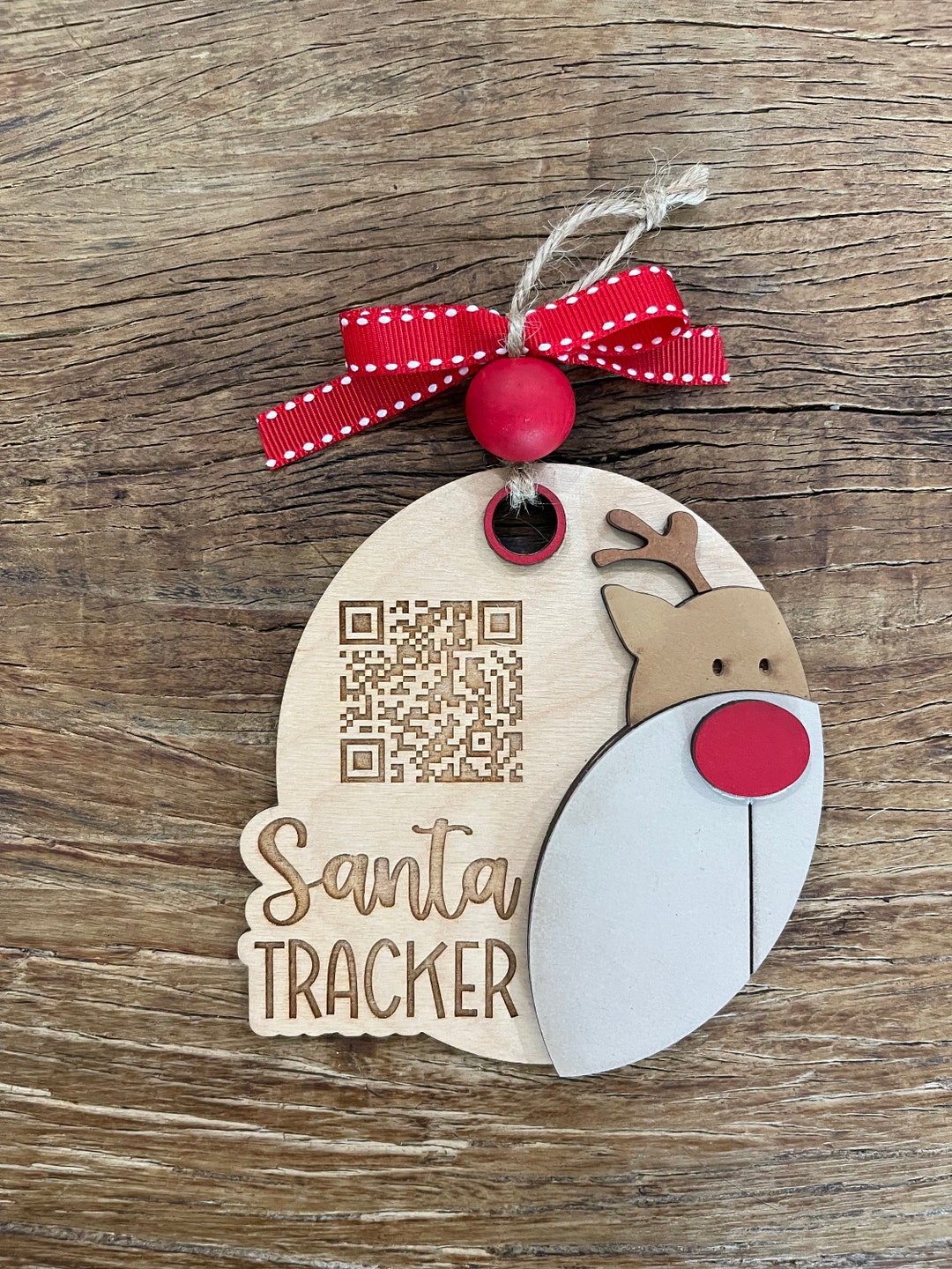 Santa Tracker Ornament, Cute Reindeer Ornament, Scan Code Ornament ...