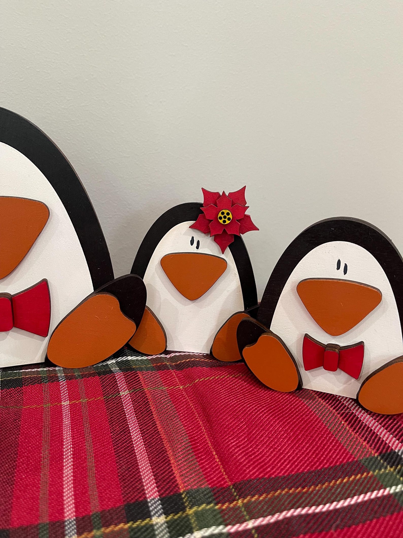 Penguin Family Shelf Sitter, Farmhouse Winter Decor, Rustic Winter ...