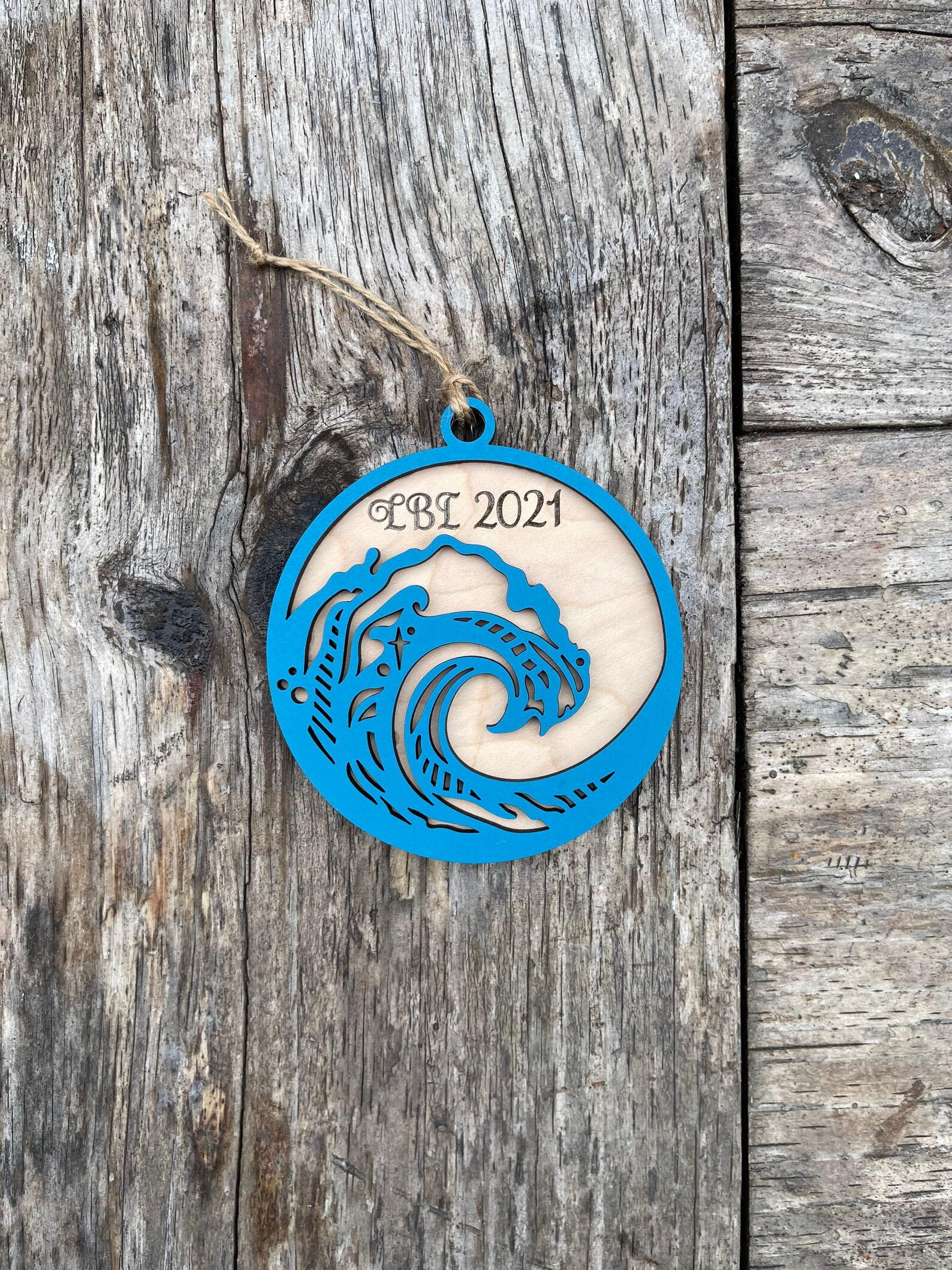 Wave Ornament Personalized Custom Beach Ornament Coastal | Etsy