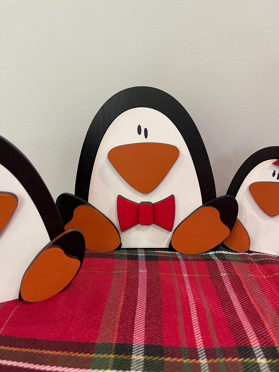 Penguin Family Shelf Sitter, Farmhouse Winter Decor, Rustic Winter ...
