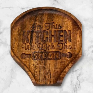 Wood Spoon Rest, Stovetop, Funny Kitchen Decor, Engraved Spoon Rest ...
