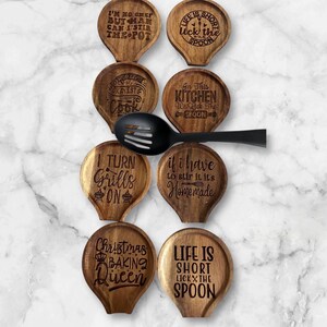 Wood Spoon Rest, Stovetop, Funny Kitchen Decor, Engraved Spoon Rest ...