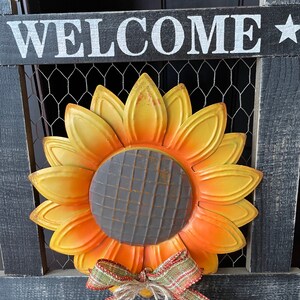 Sunflower Welcome Sign, Wood Sign, Door Hanger, Sunflower Decor ...